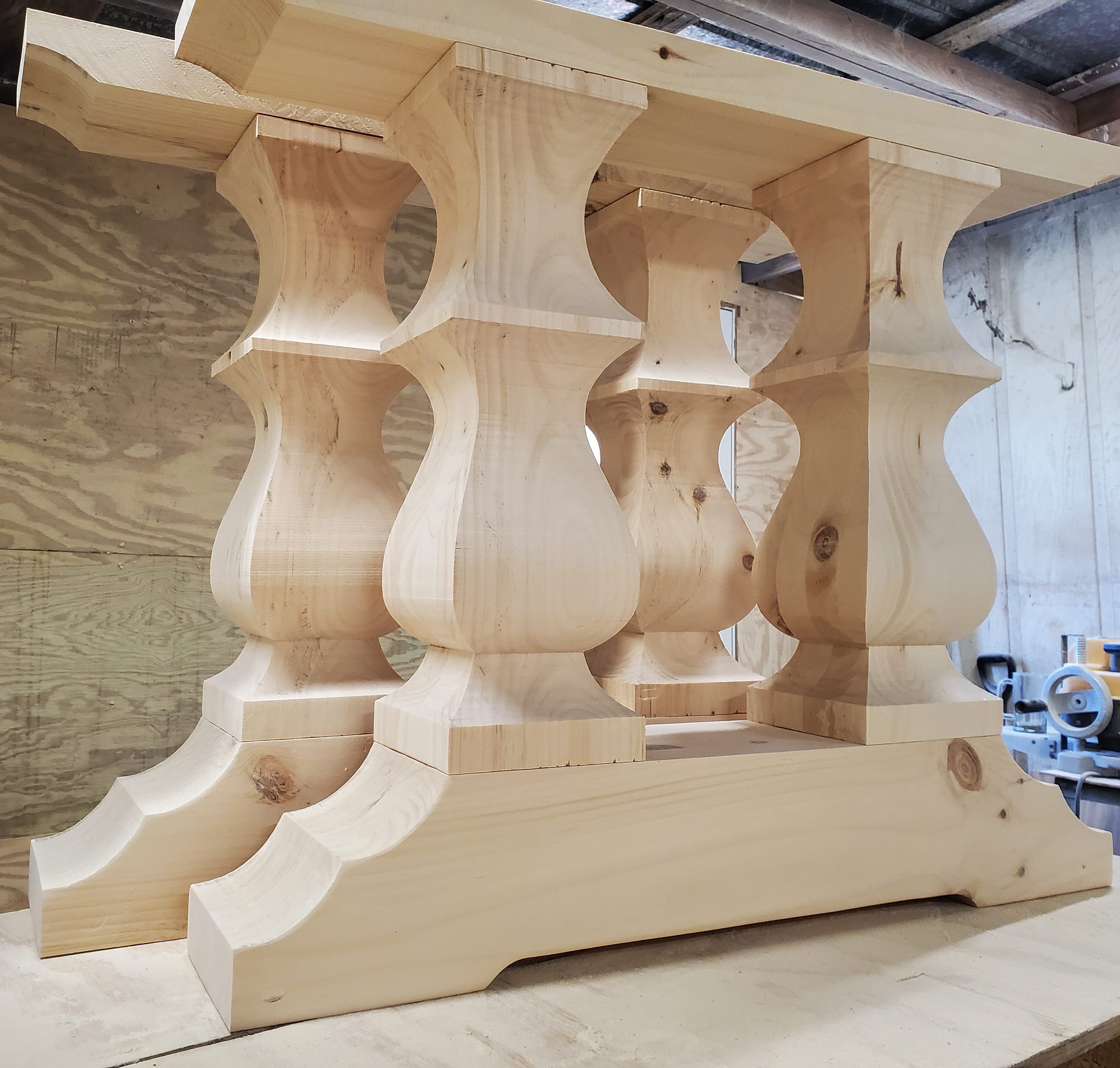 Unfinished trestle table bases store