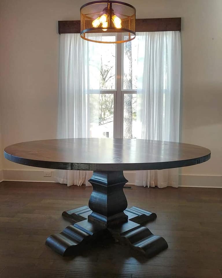 Southern Sophistication Round Table Base | Wooden Trestle Dining Table ...